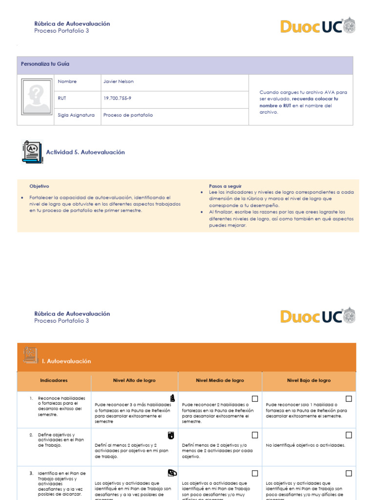 Autoevaluacion - APP3 | PDF | Crecimiento personal y profesional
