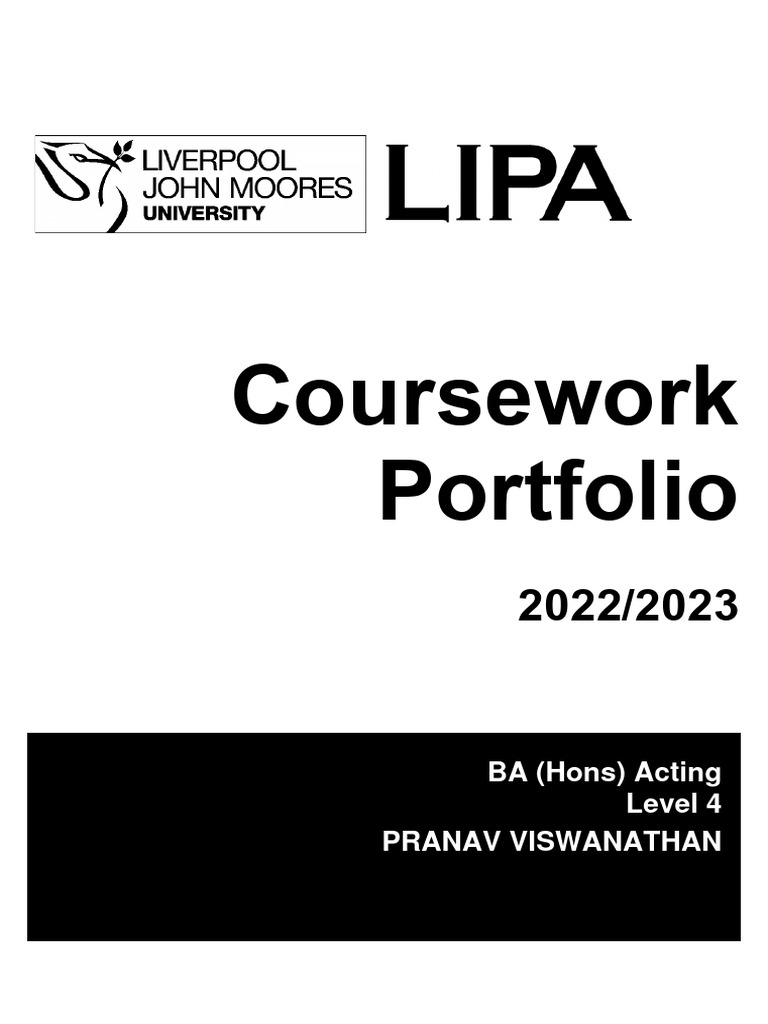 BA Acting Level 4 Portfolio Guide | PDF | Learning | Bibliography