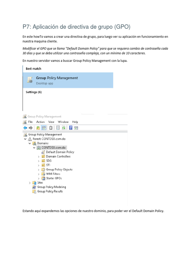P7 Aplicación de Directiva de Grupo (GPO) | PDF | Contraseña ...