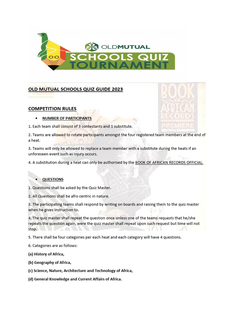 Quiz Guide 2023 | PDF