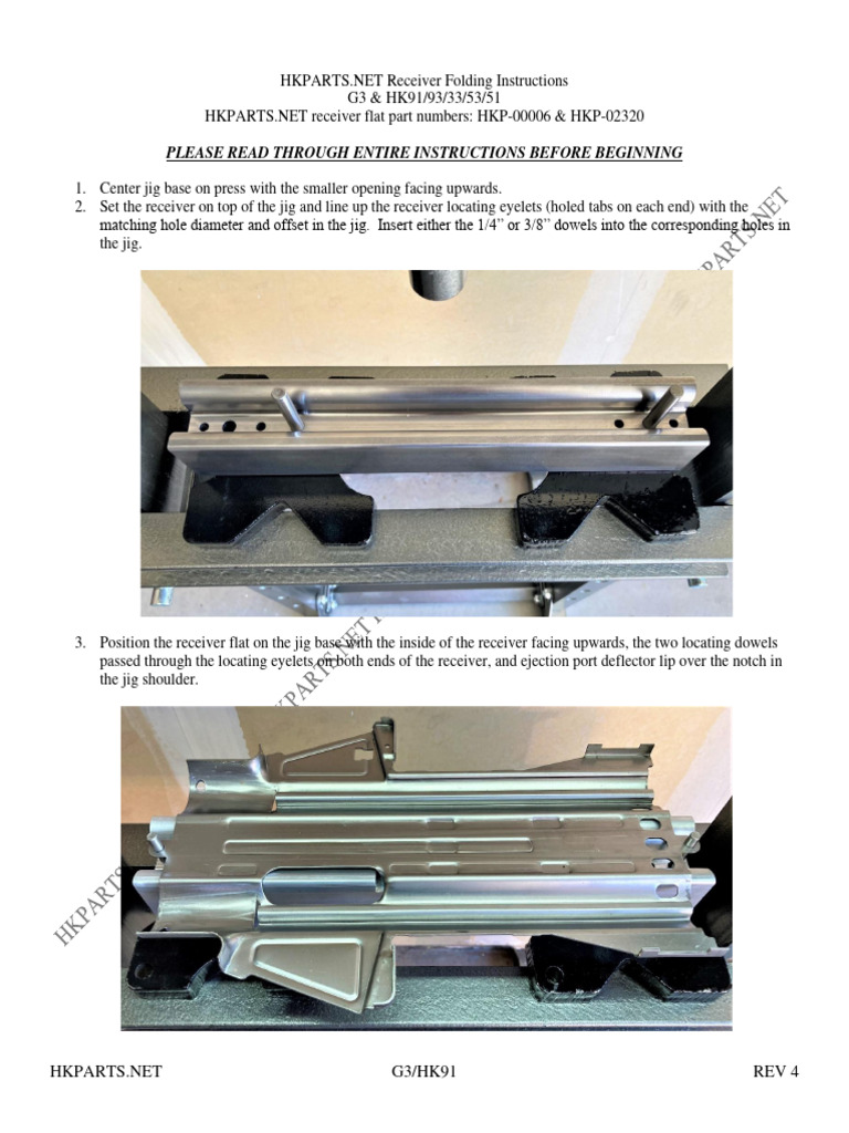 G3 Receiver Instructions Rev 4 1 | PDF | Firearms | Mechanical Engineering