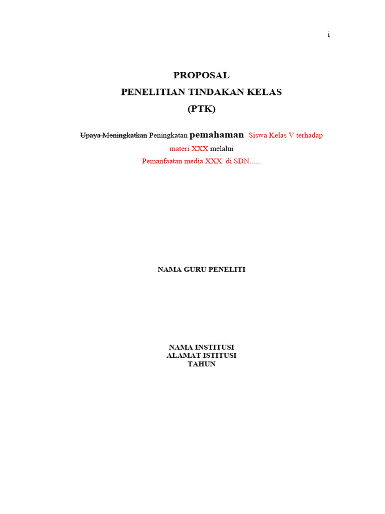 PTK SD-Template Proposal PTK 2022-Edit | PDF