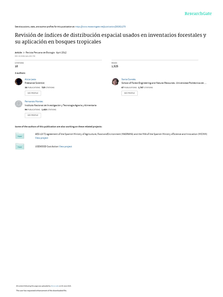 Indices Distrib Espacial | PDF | Los bosques | Muestreo (Estadísticas)