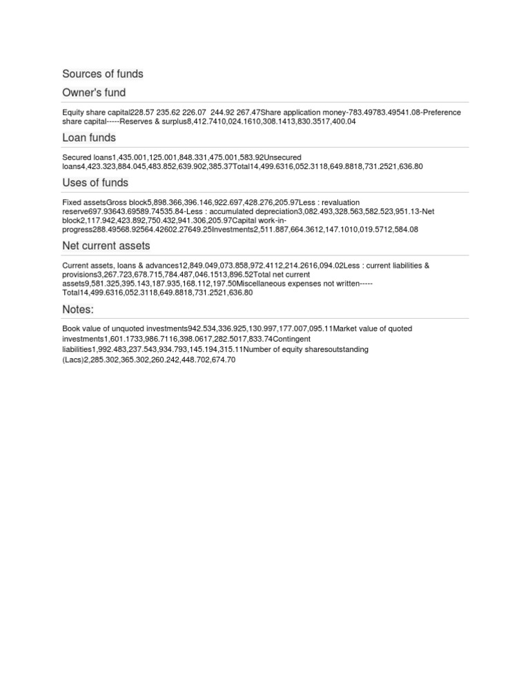 Financial Overview: Sources & Uses of Funds | PDF