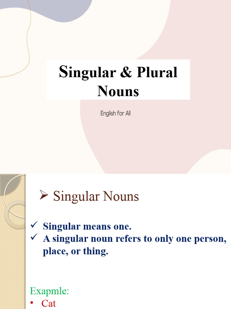 Singular & Plural Nouns | PDF | Grammatical Number | Plural