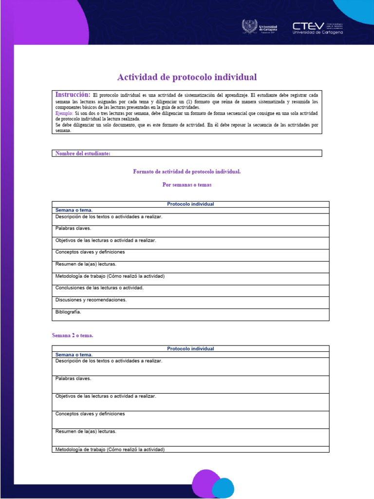Actividad Protocolo Individual. | PDF