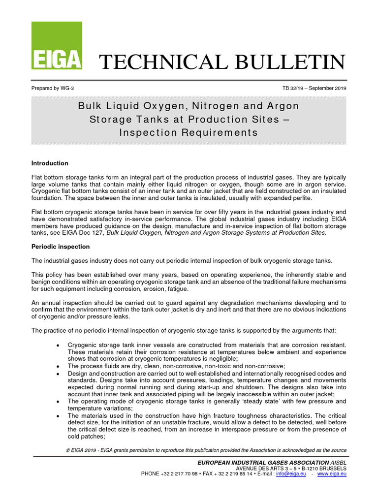 TB032 FBT Internal Periodic Inspection EIGA Position | PDF