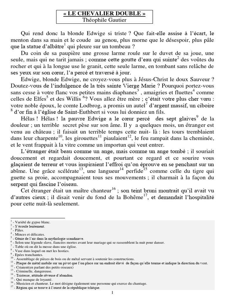 LE CHEVALIER DOUBLE TEXTE 2pages Par Feuille-2 | PDF