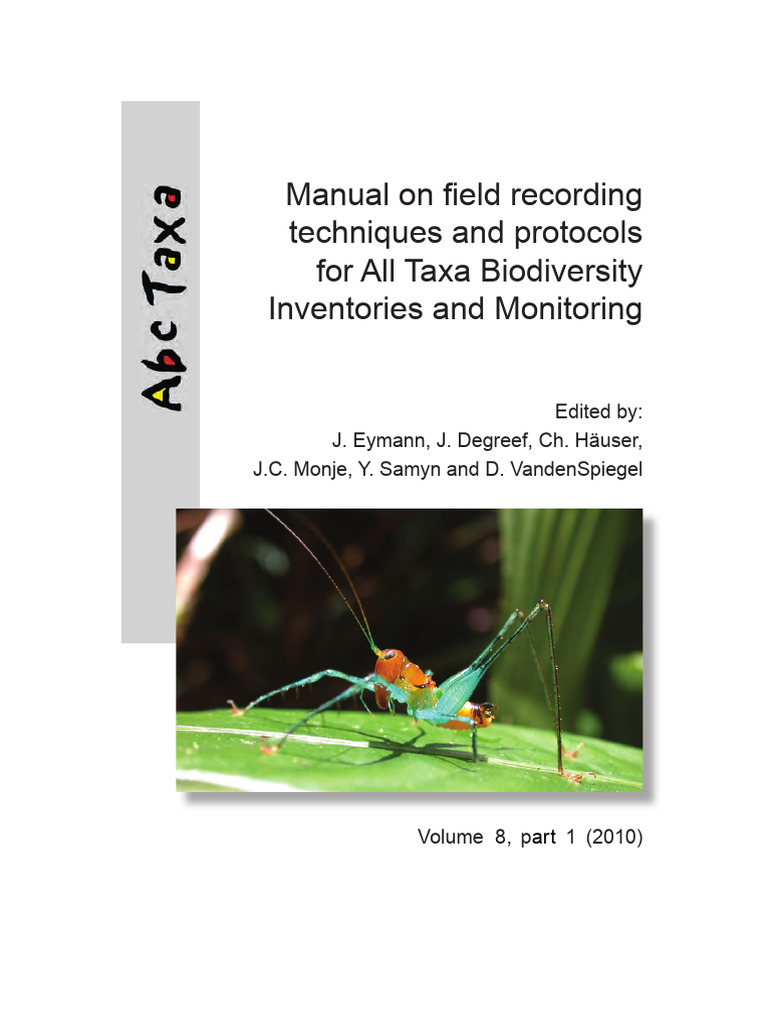Manual Field Recording 1 | PDF | Conservation Biology | Taxonomy (Biology)
