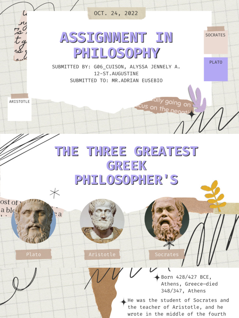 Assignment in Philosophy | PDF | Plato | Socrates