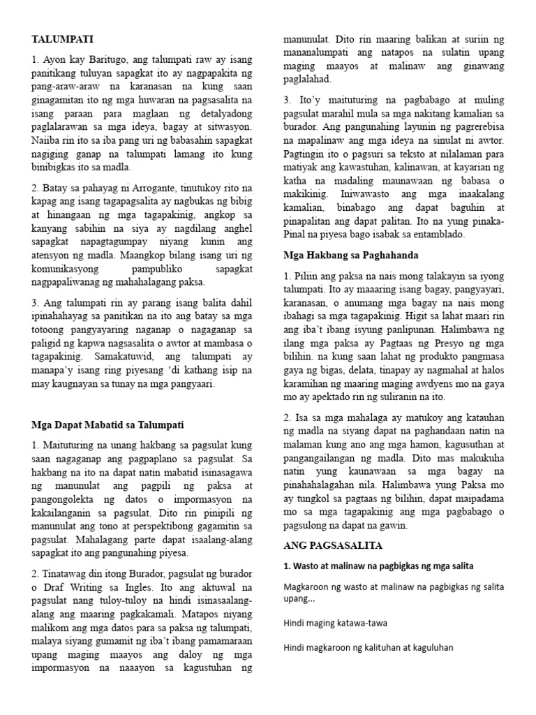 Ang Talumpati | PDF