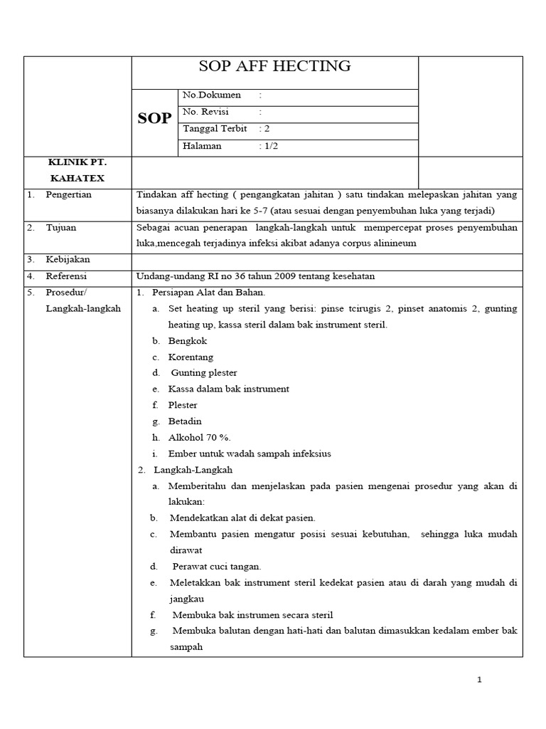 Sop Aff Hecting | PDF