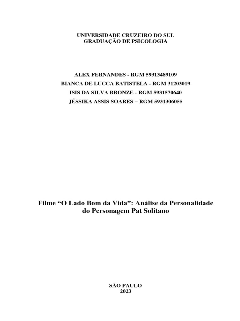 Filme O Lado Bom Da Vida - Análise Da Personalidade Do Personagem Pat ...