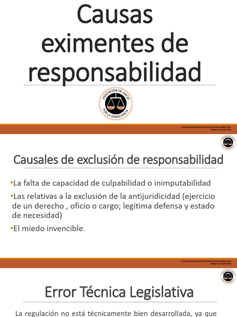 Causas Eximentes de Responsabilidad | PDF | Derecho penal | Justicia penal