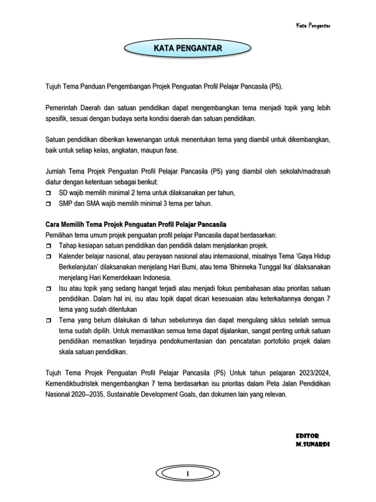 2 - Kata Pengantar Tema p5 | PDF