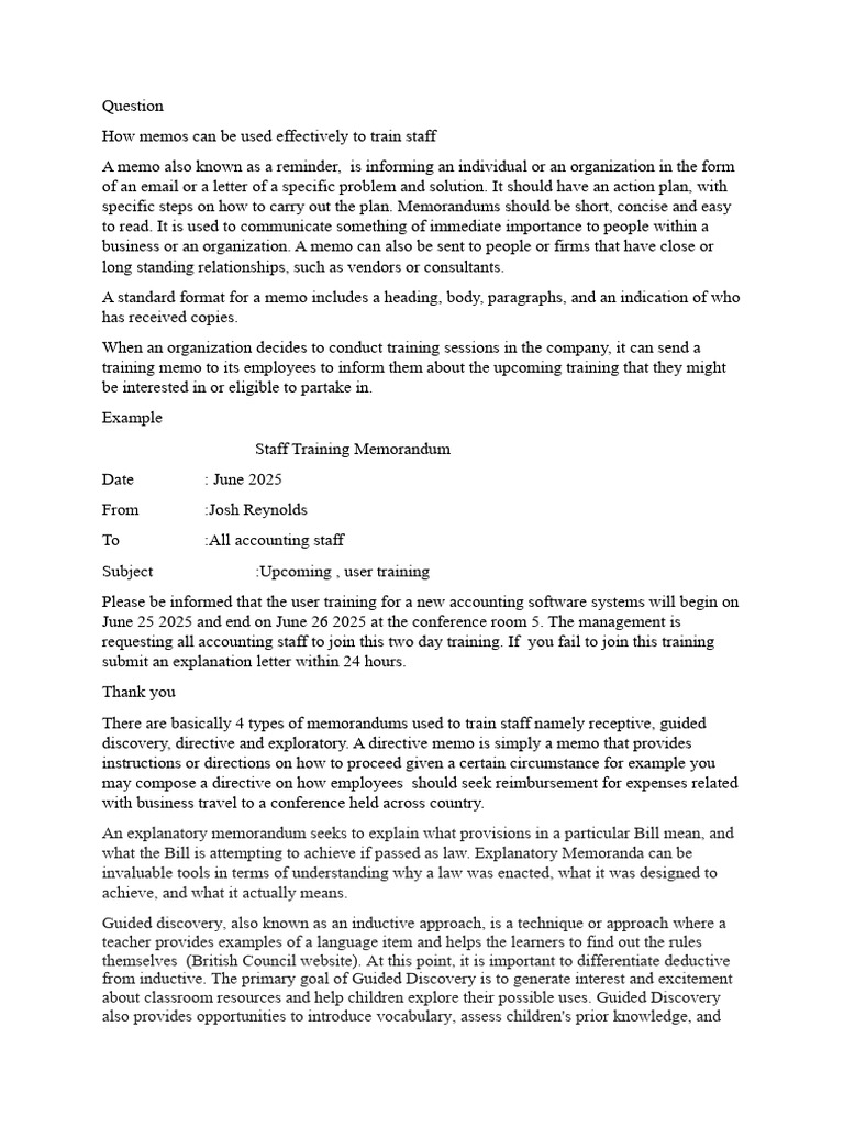 Memo Presentation | PDF | Memorandum | Communication