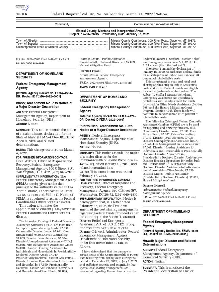 Hawaii FEMA 2022-05906 | PDF | Federal Emergency Management Agency ...