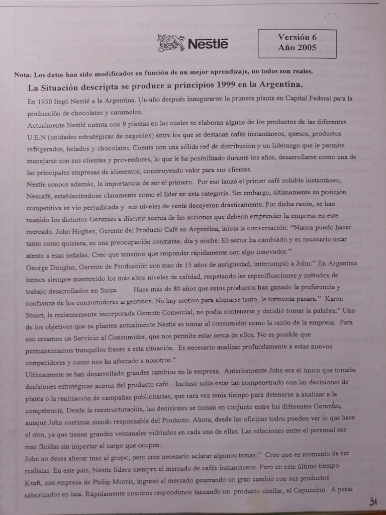 Caso Nestlé (1) - Caso | PDF