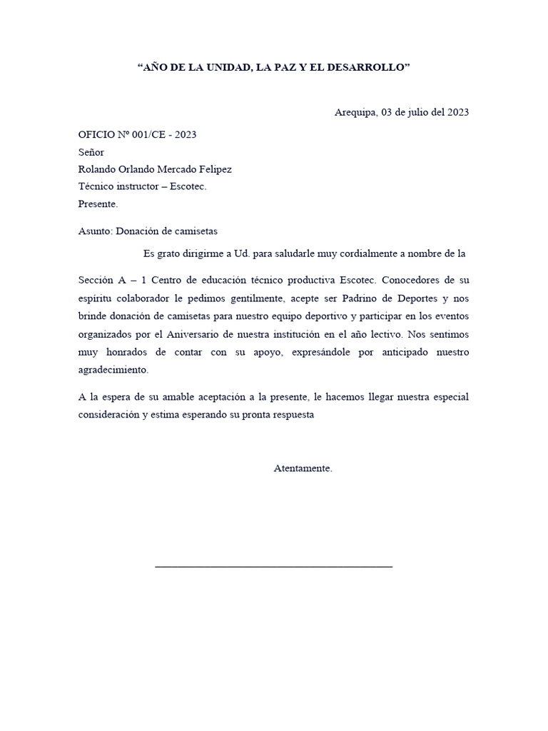 Oficio Ce 2023 | PDF