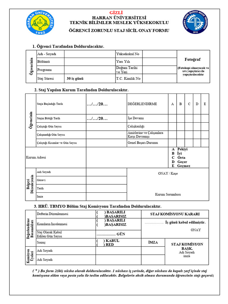 Sitaj Sicil Onay Formu 05032020 09032022 | PDF