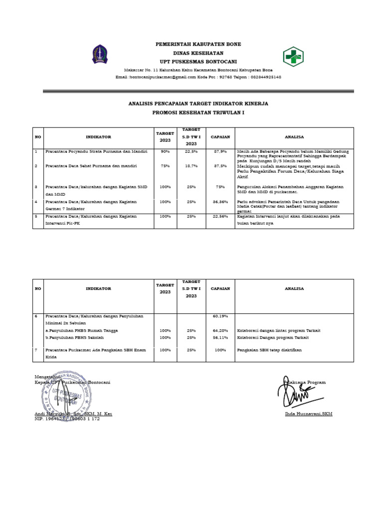 2 6 1 A D 2 Analisis Capaian Kinerja Promkes Pdf Pdf
