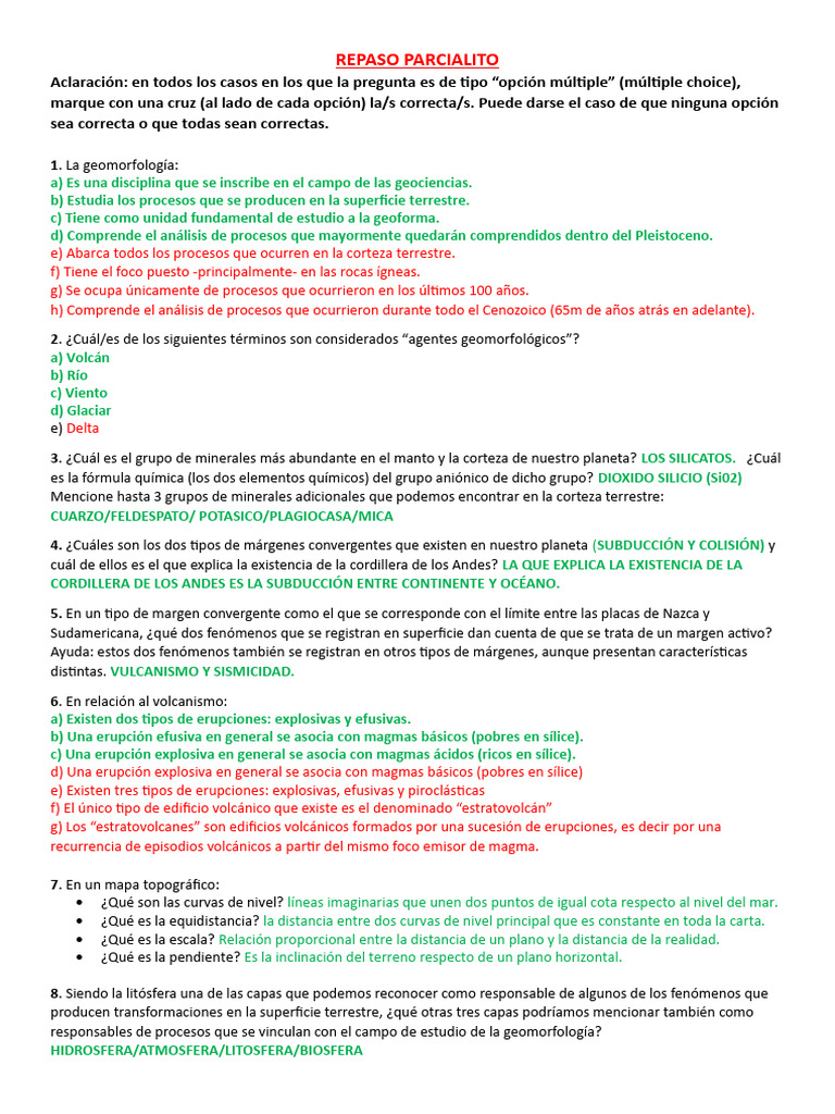 Parcialito | PDF | Geomorfología | Tipos de erupciones volcánicas