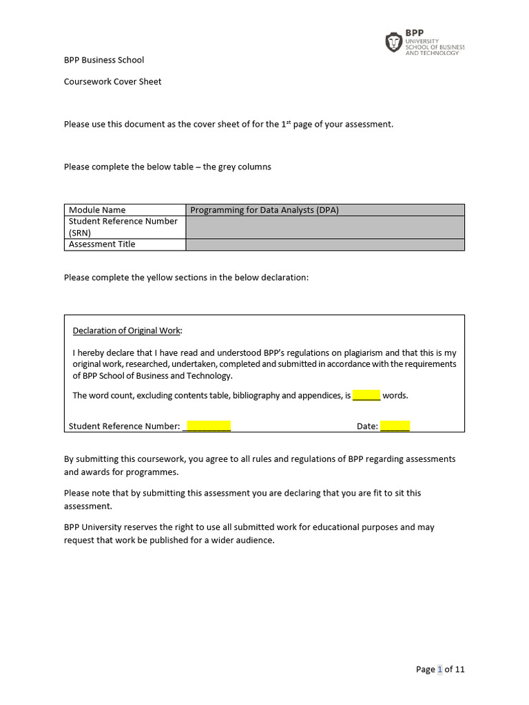 Summative Assessment Brief - PDA | PDF | Data Analysis | Computer Programming