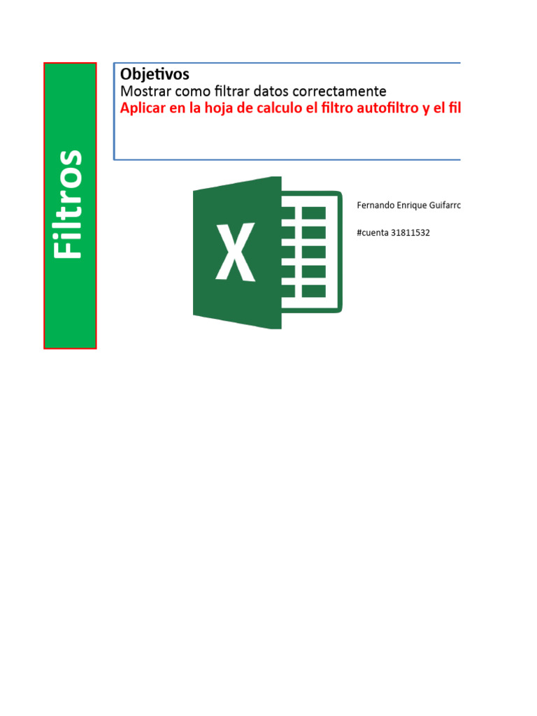 Guía de Filtros en Excel | PDF | Microsoft Excel | Informática