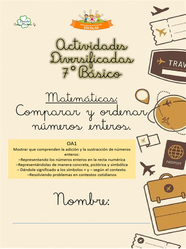 Comparación y Ordenación de Números Enteros | PDF | Entero | Conceptos ...