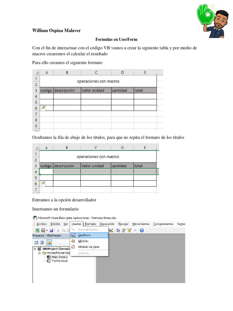 Guia 2 Formulas en UserForm | PDF