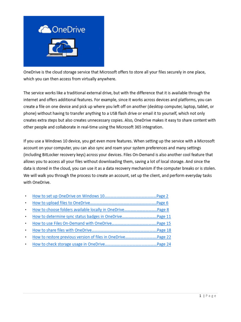 One Drive | PDF | Computer File | Windows 10