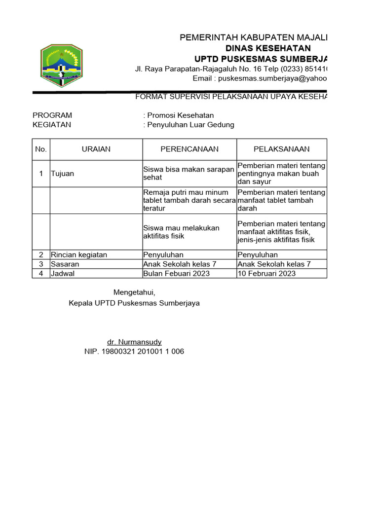 Format Pemantauan UKM | PDF