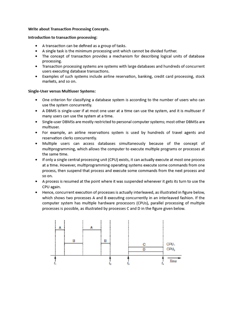Unit - 4 - Transaction Processing | PDF | Database Transaction | Acid