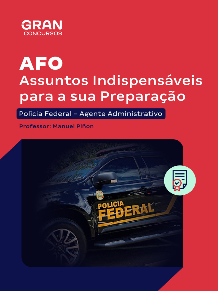 E Book PF Agente Administrativo Assuntos Indispensaveis para A Sua Preparacao Afo | PDF ...