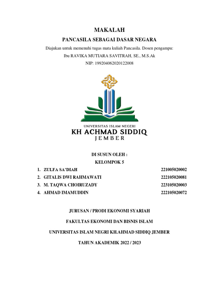 Makalah Pancasila Kel 5 | PDF | Politik | Ilmu Sosial