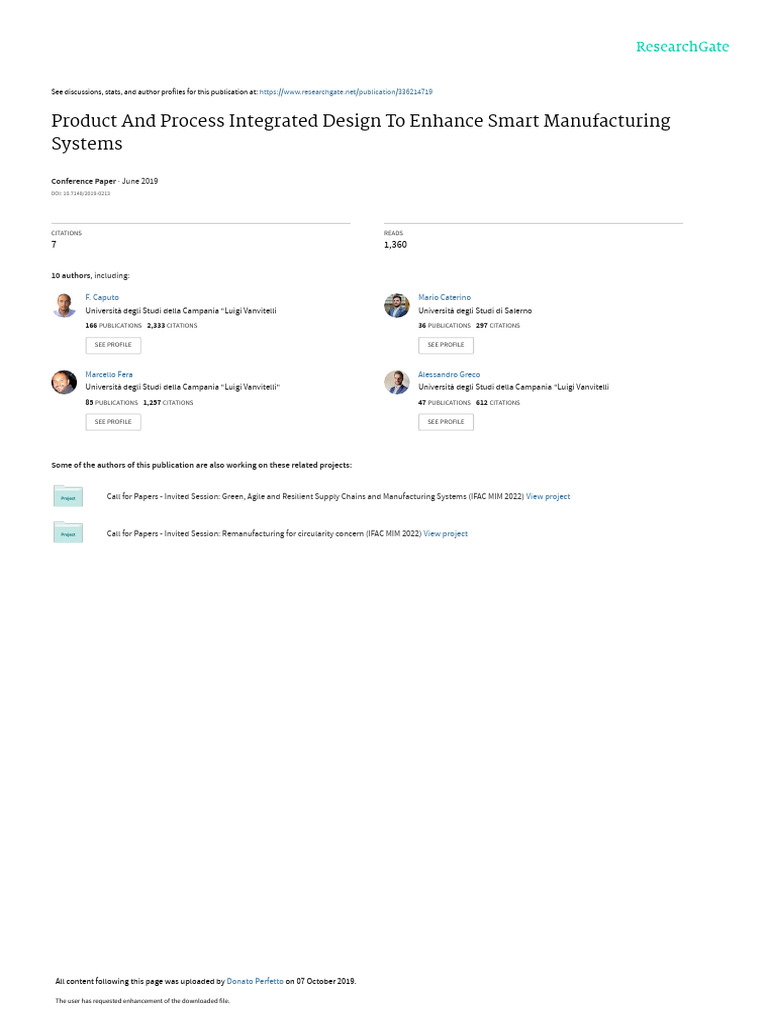 Product and Process Integrated Design To Enhance Smart Manufacturing Systems | PDF | Simulation ...
