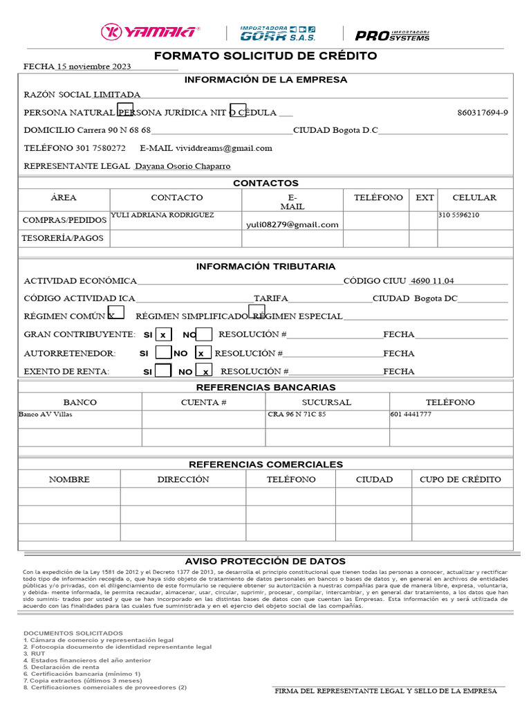 Formato - Solicitud - de Credito | PDF | Bancos | Business