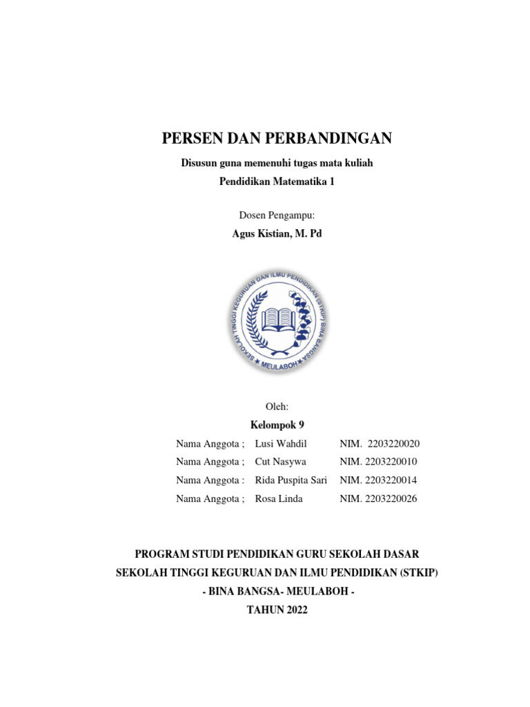 Persen dan Perbandingan dalam Matematika | PDF