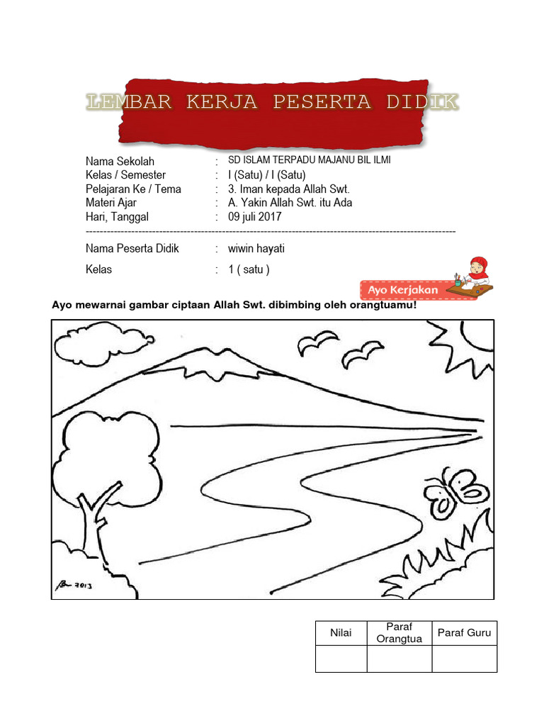 LKPD KLS 1 PELAJARAN 3 (1) | PDF