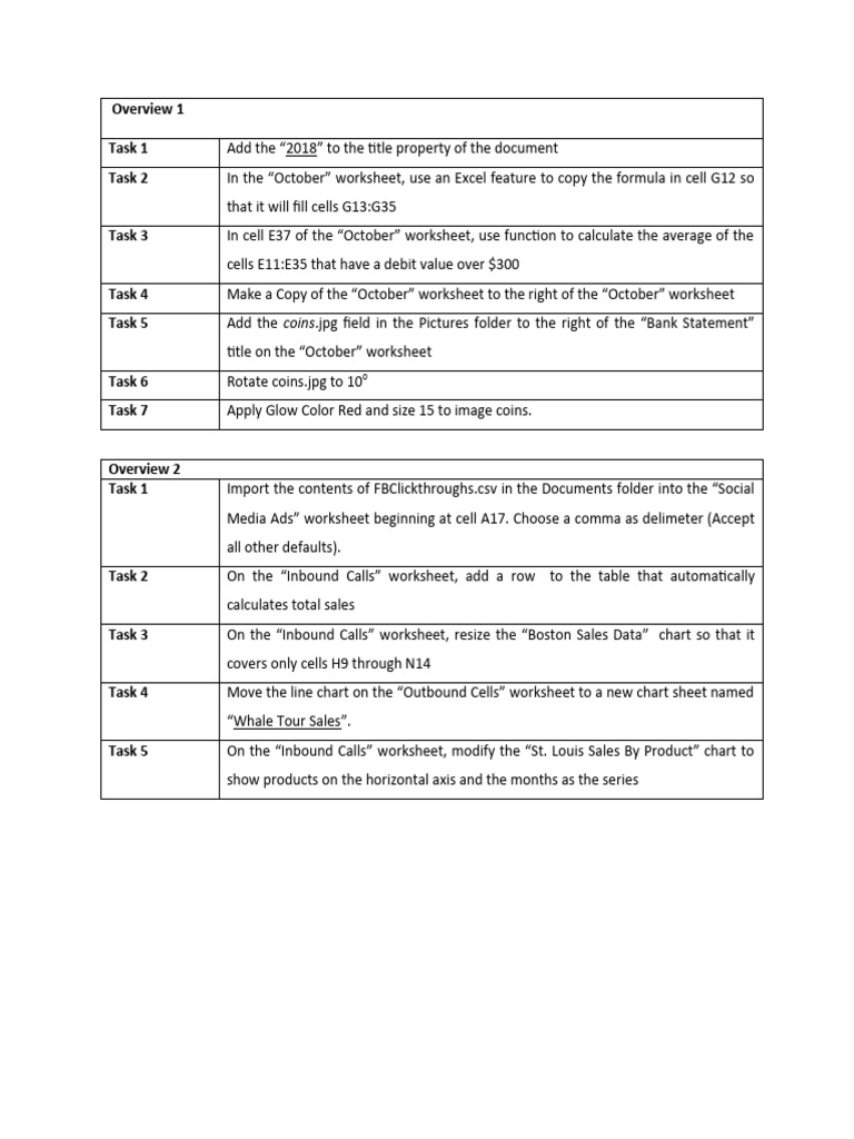 Question of Overview 1-7 | PDF | Worksheet | Computing