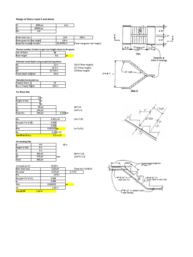 Stair Design Calculations and Specifications | PDF | Stairs | Land Use