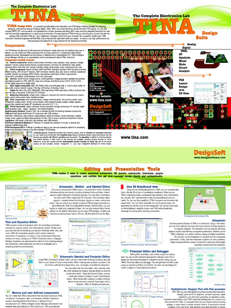 TINA Software: Fourier & Noise Analysis | PDF | Spectral Density ...