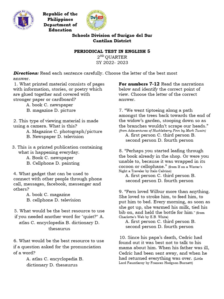 English5 q2 PT | PDF