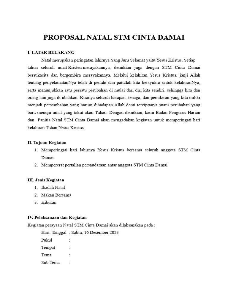 Proposal Natal | PDF | Olahraga & Rekreasi