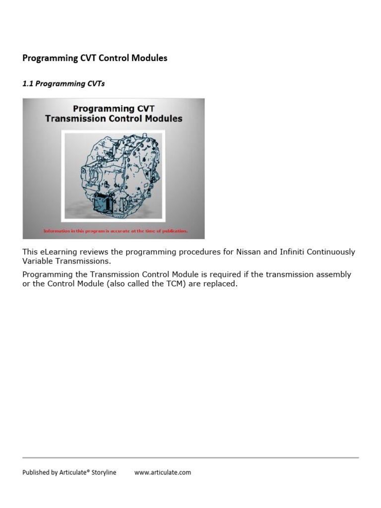 Programming CVT Control Modules | PDF