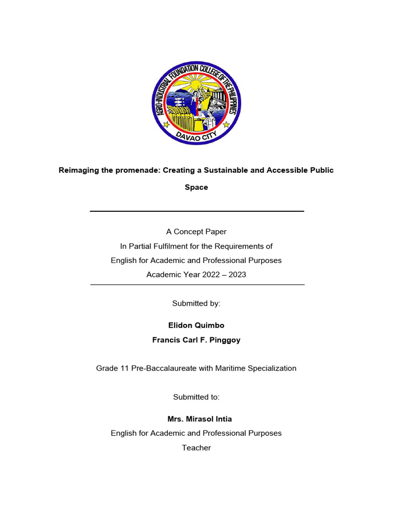 EAPP Project Proposal Concept Paper | PDF