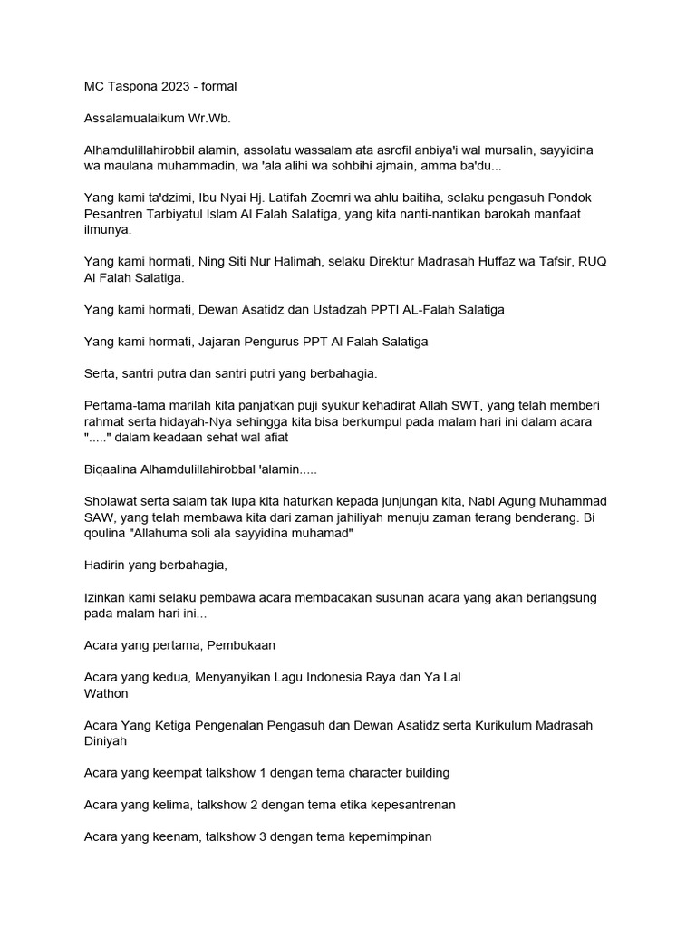 MC Taspona 2023 - Formal | PDF