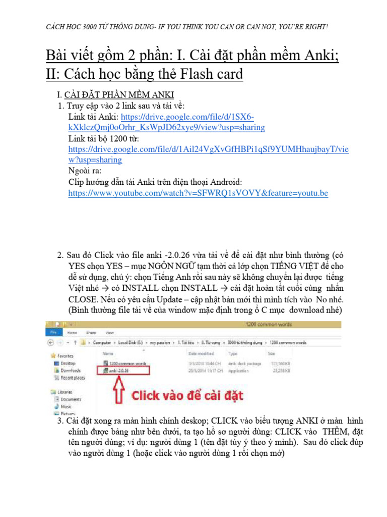 hướng dẫn cài đặt và sử dụng anki | PDF