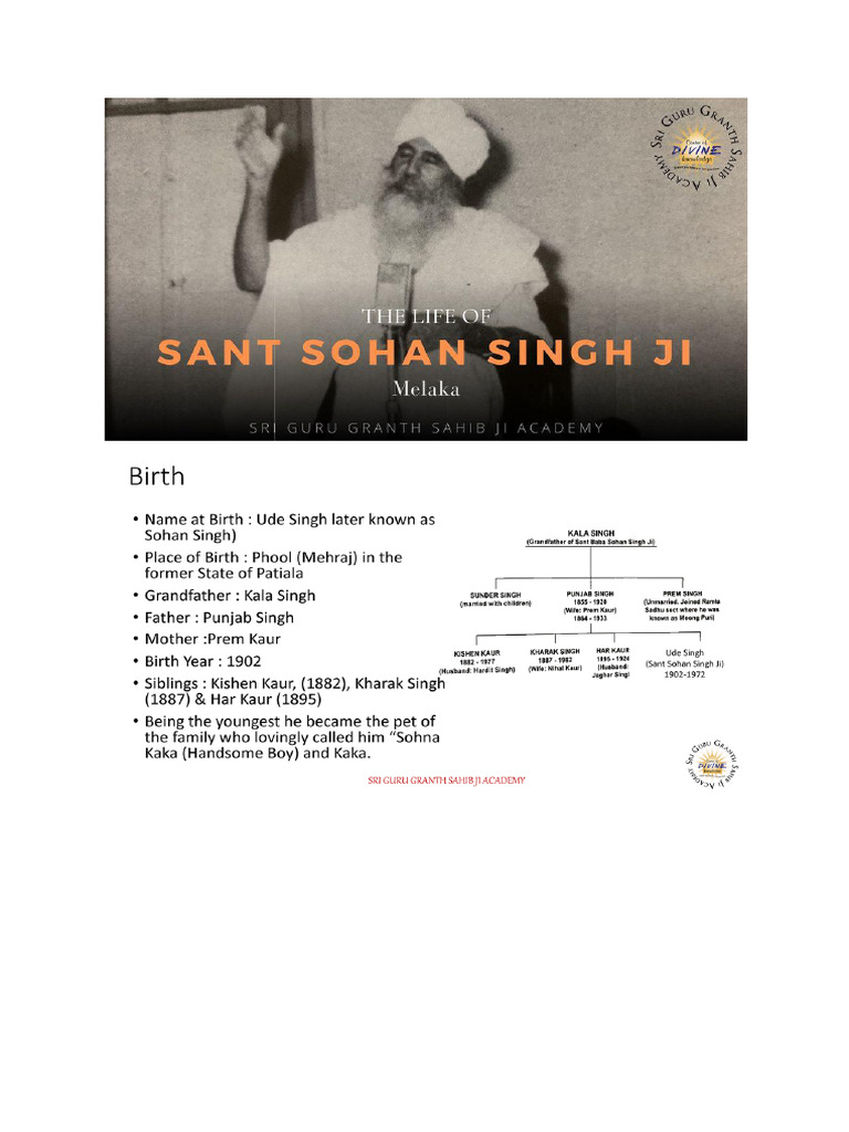 Sant Baba Sohan Singh Ji Jeevan Charitr (In Complete So Far) | PDF