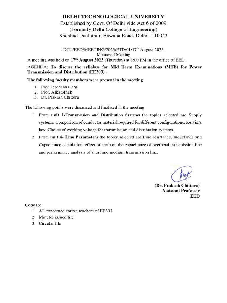 PTD syllabus MTE MOM | PDF